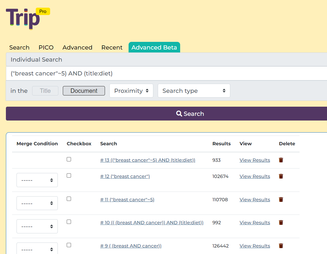 Advanced search: volunteers need to test! – Trip Database Blog